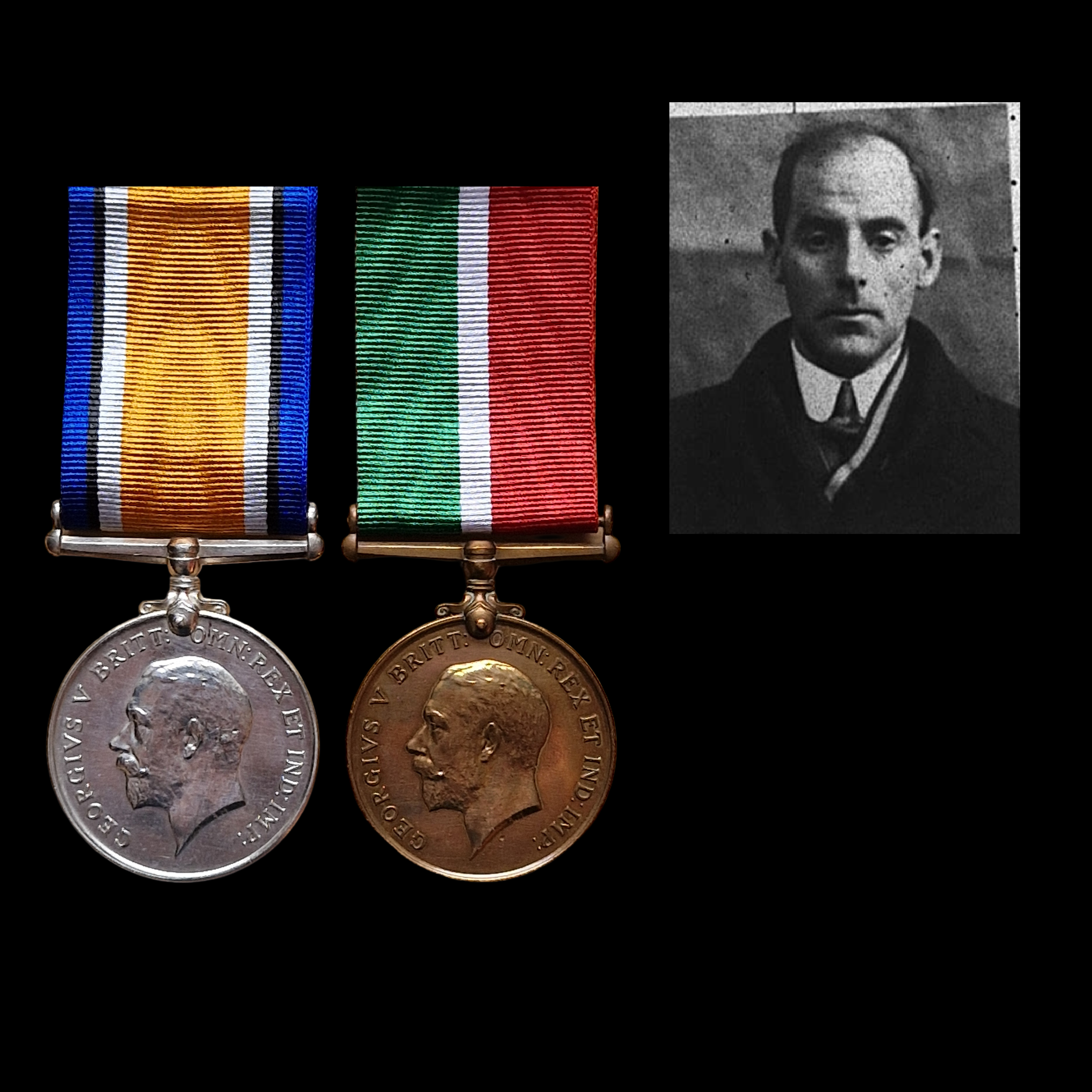 Mercantile Marine WW1 British Medal Pair TANNER Quartermaster & A.B. E ...