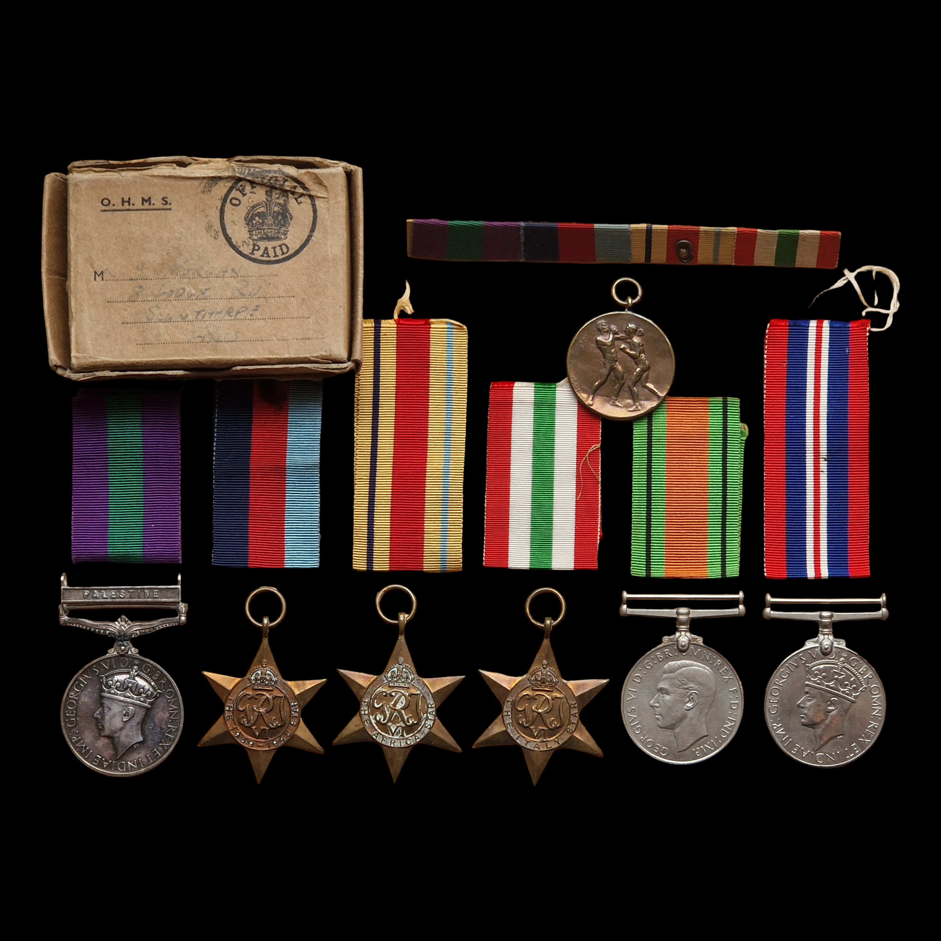 WW2 Royal Army Medical Corps Medal Group Palestine General Service Scu ...