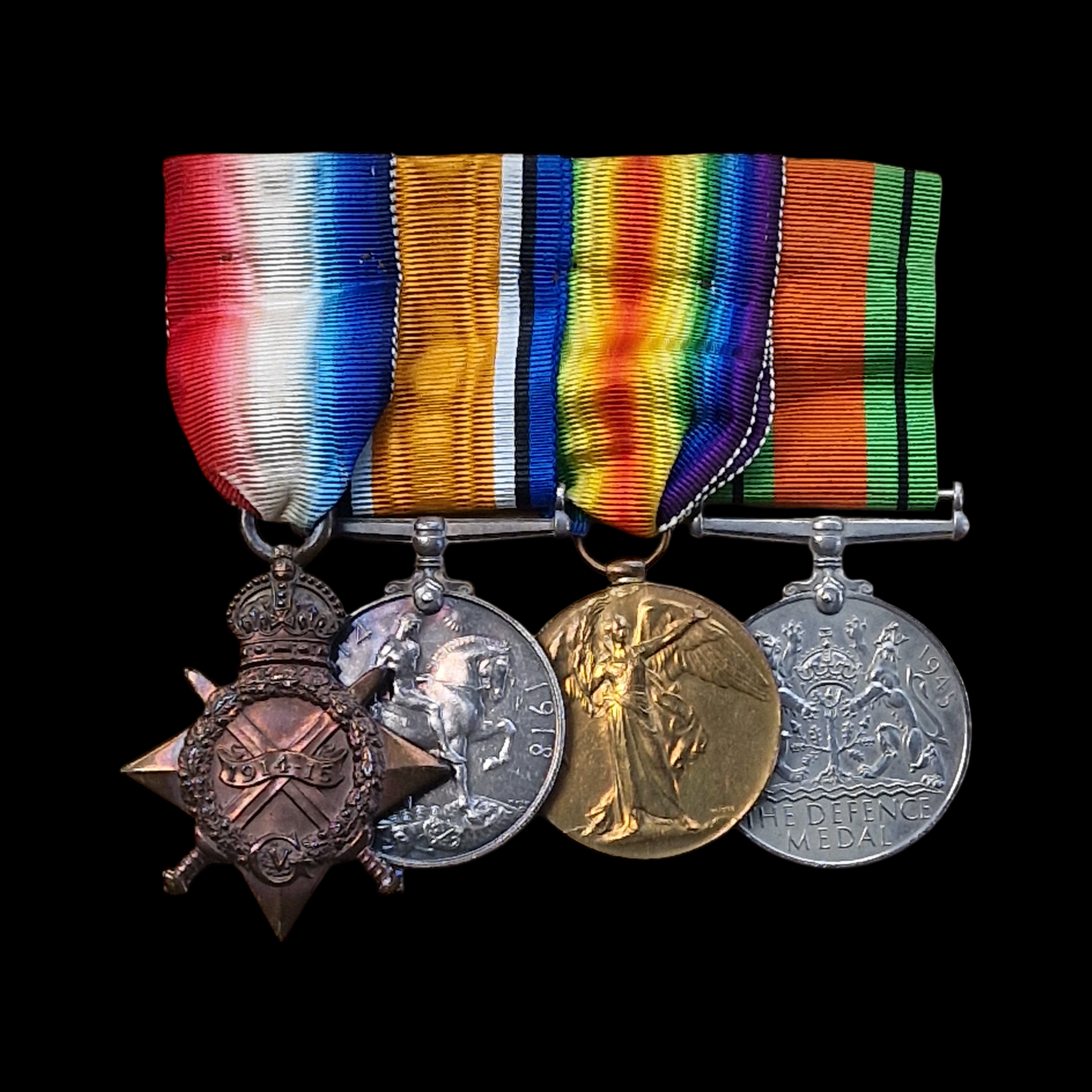6th West Riding Regiment Duke of Wellingtons x3 WIA Medal Trio WW1 Def ...